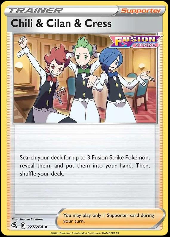 Chili & Cilan & Cress #227 Prices | Pokemon Fusion Strike | Pokemon Cards