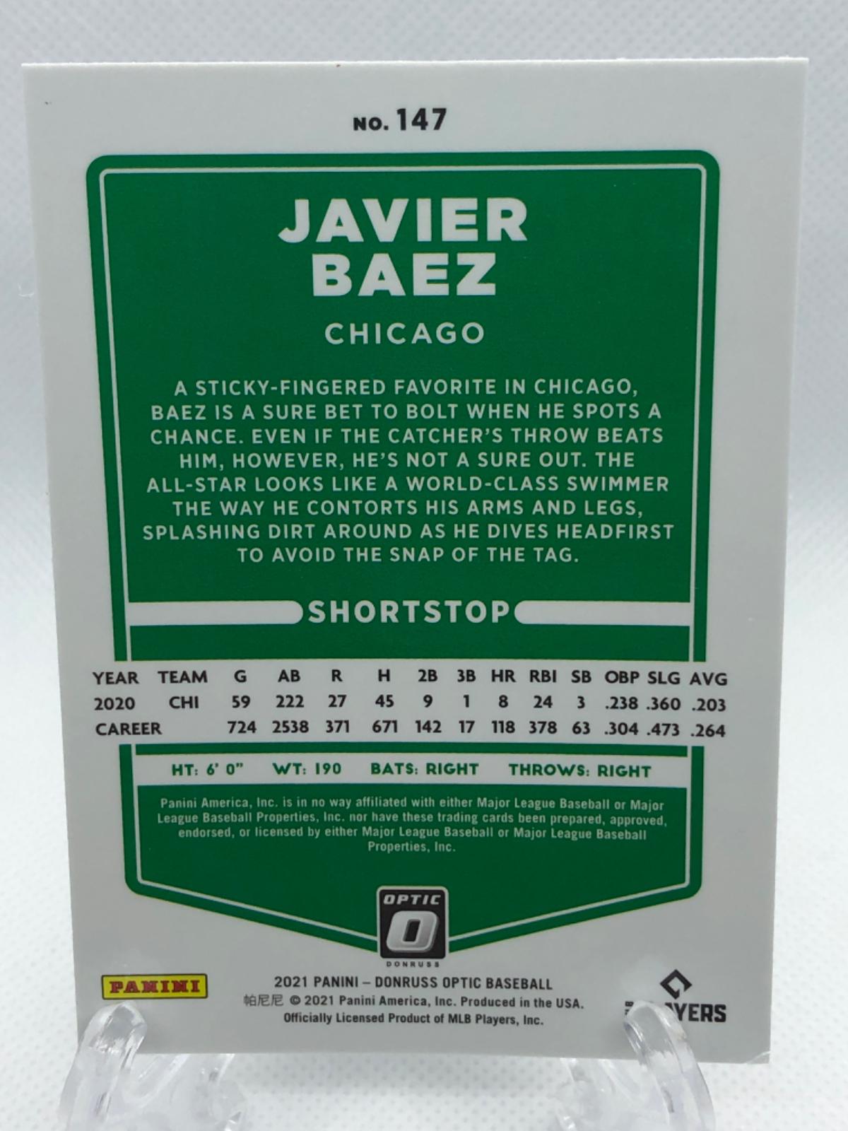 Javier Baez #147 Prices | 2021 Panini Donruss Optic | Baseball Cards