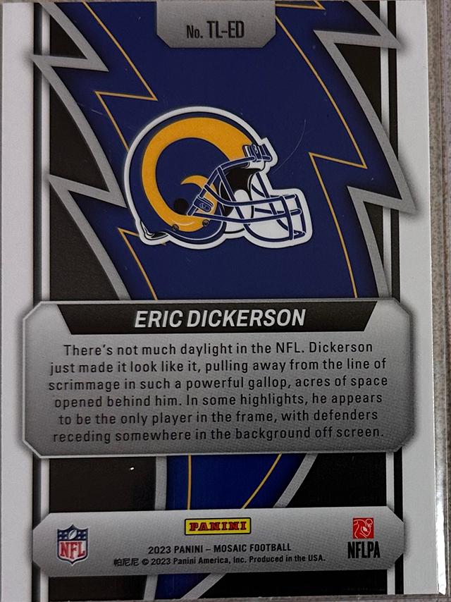Eric Dickerson #TL-ED Prices | 2023 Panini Mosaic Thunder Lane ...