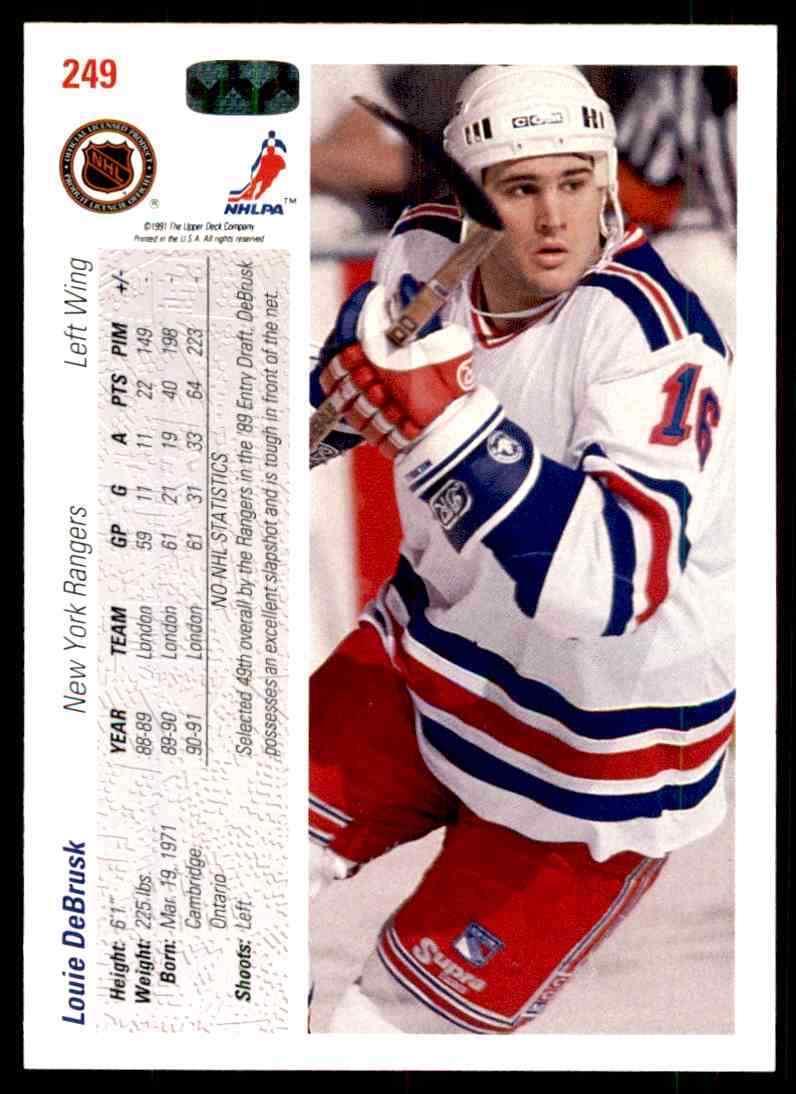 Louie DeBrusk #249 Prices [Rookie] | 1991 Upper Deck | Hockey Cards