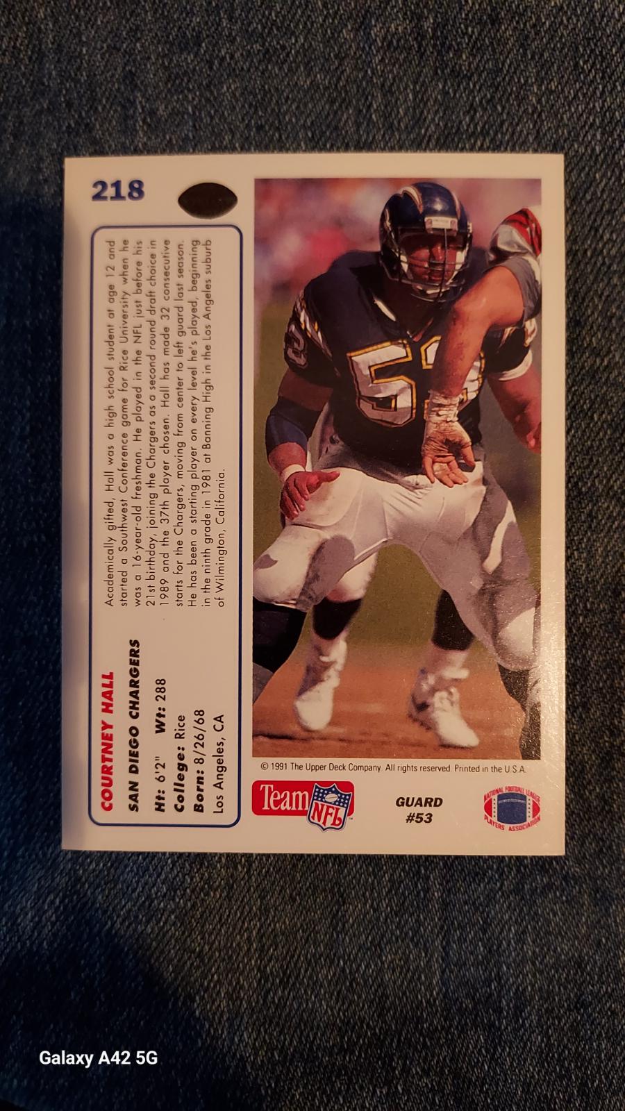 Courtney Hall #218 Prices | 1991 Upper Deck | Football Cards