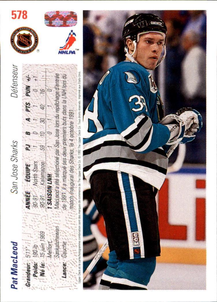 Pat MacLeod #578 Prices [Rookie] | 1991 Upper Deck | Hockey Cards