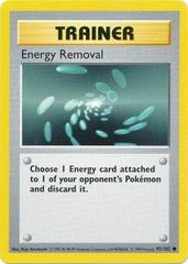 Energy Removal [Shadowless] #92 Prices | Pokemon Base Set | Pokemon Cards