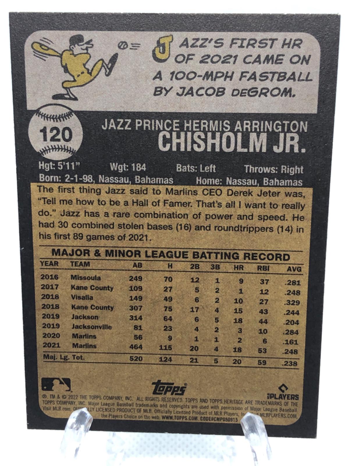 Jazz Chisholm Jr. #120 Prices | 2022 Topps Heritage | Baseball Cards