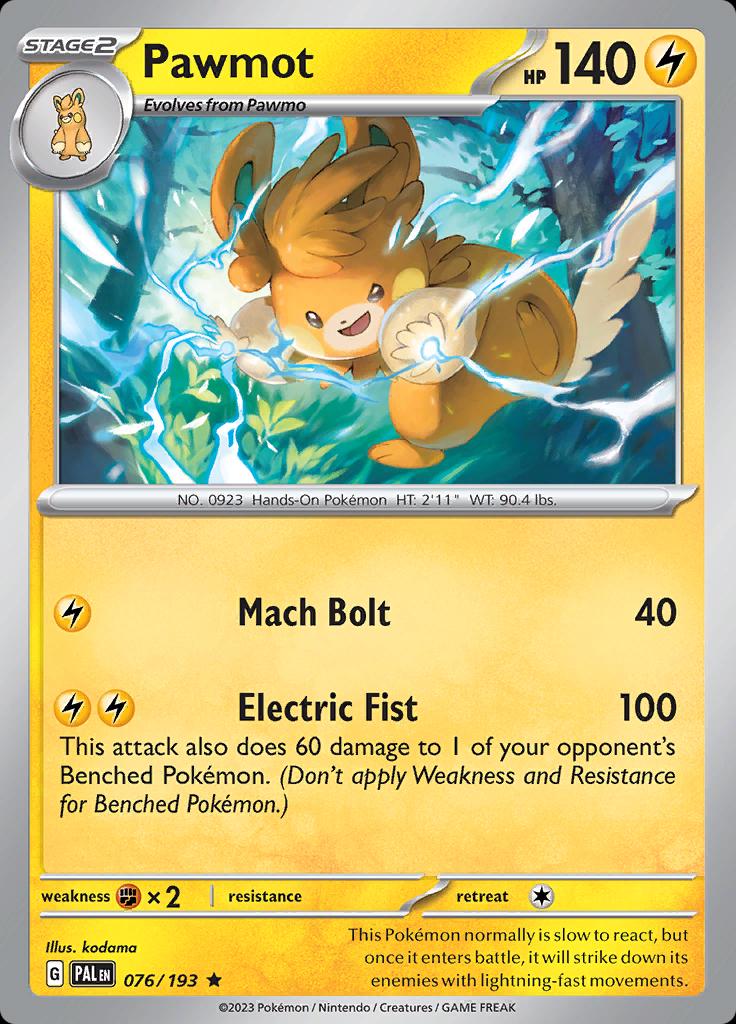 Pawmot 76 Prijzen Pokemon Paldea Evolved Pokemon Kaarten