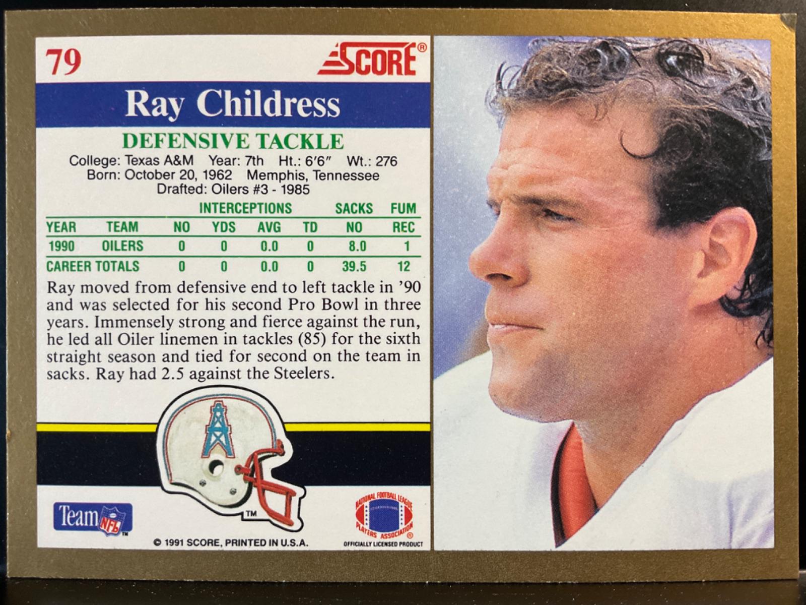 Ray Childress #79 Prices | 1991 Score | Football Cards