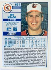 Bob Milacki #651 Prices [Rookie] | 1989 Score | Baseball Cards