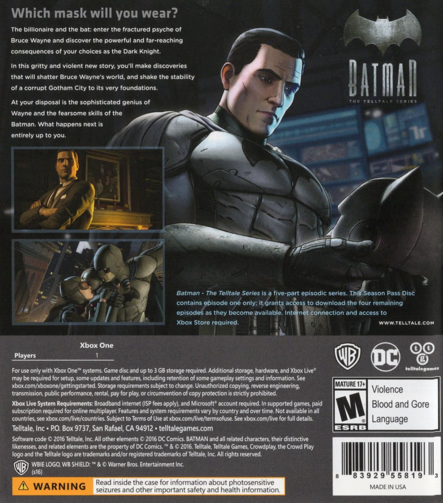 Batman: The Telltale Series Prices Xbox One | Compare Loose, CIB & New ...