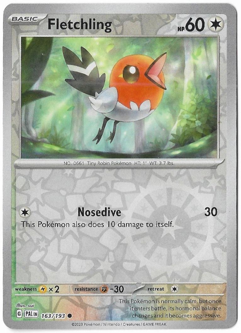 Fletchling [Reverse Holo] #163 Prices | Pokemon Paldea Evolved | Pokemon Cards