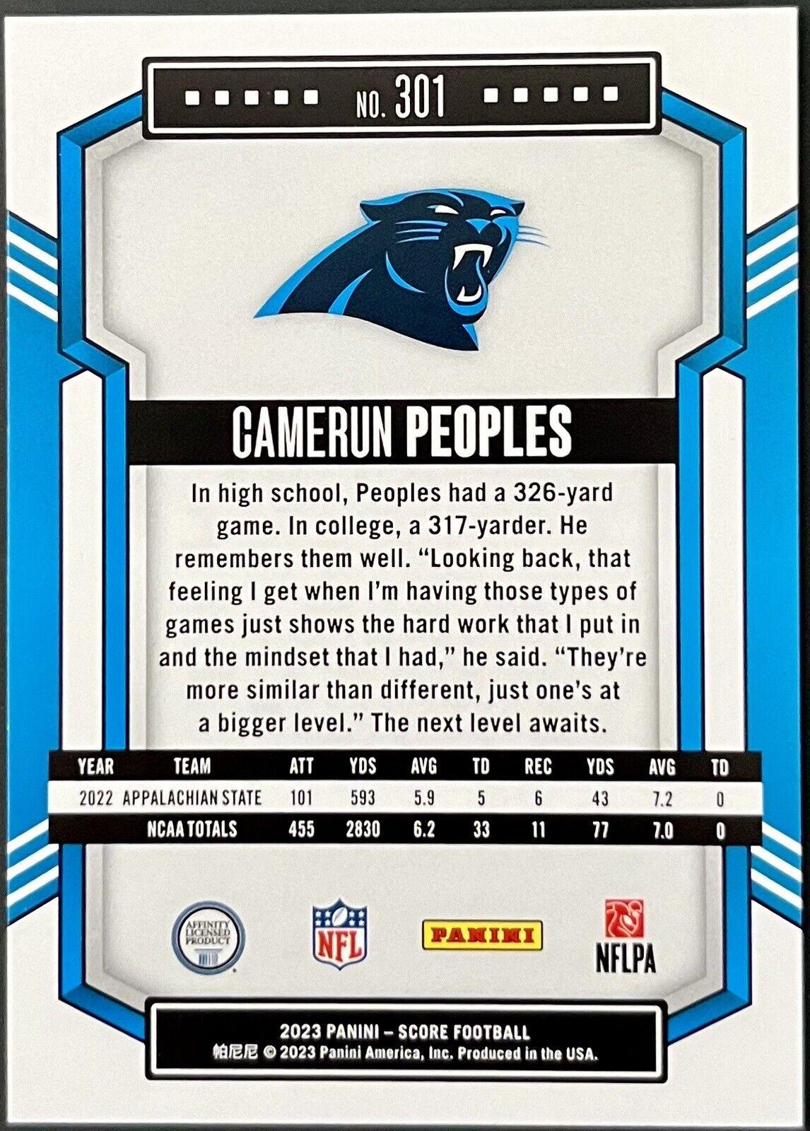 Camerun Peoples [Error] #301 Prices [Rookie] | 2023 Panini Score ...