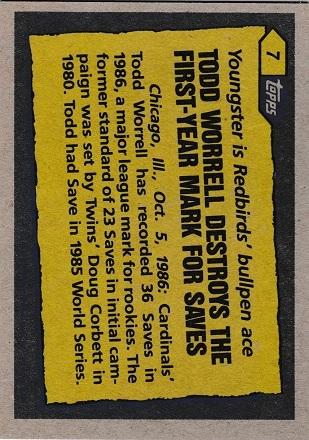 Todd Worrell #7 Prices | 1987 Topps | Baseball Cards