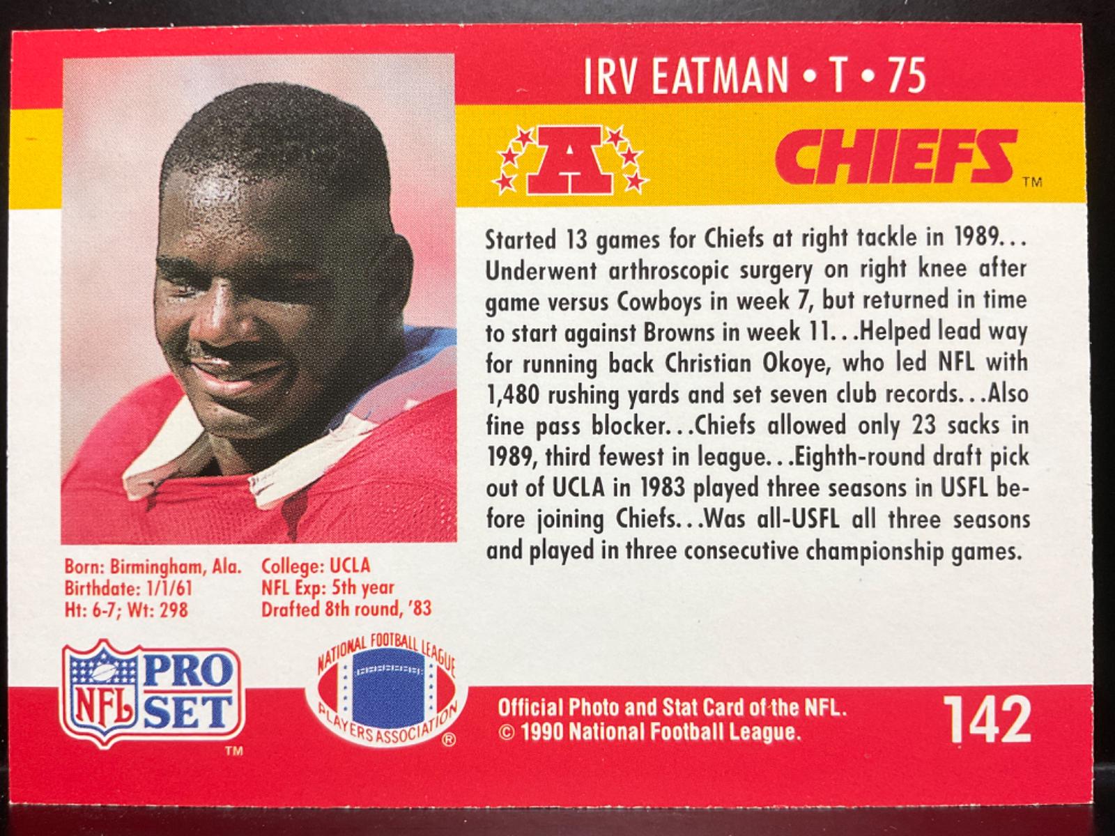 Irv Eatman #142 Prices | 1990 Pro Set | Football Cards