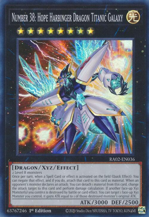 Number 38: Hope Harbinger Dragon Titanic Galaxy [Ultimate Rare] RA02-EN036 Preise | YuGiOh 25th ...