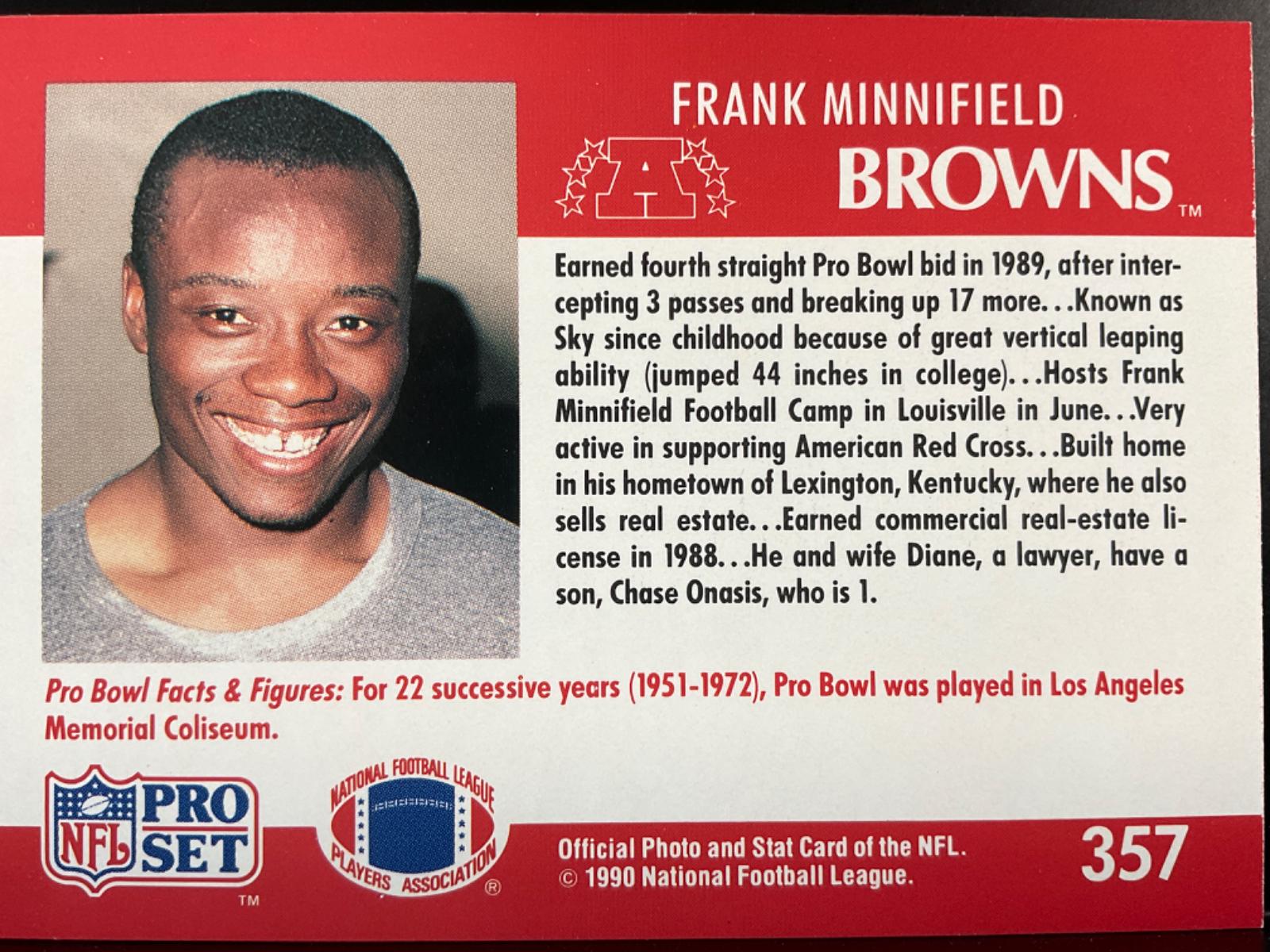 Frank Minnifield #357 Prices | 1990 Pro Set | Football Cards