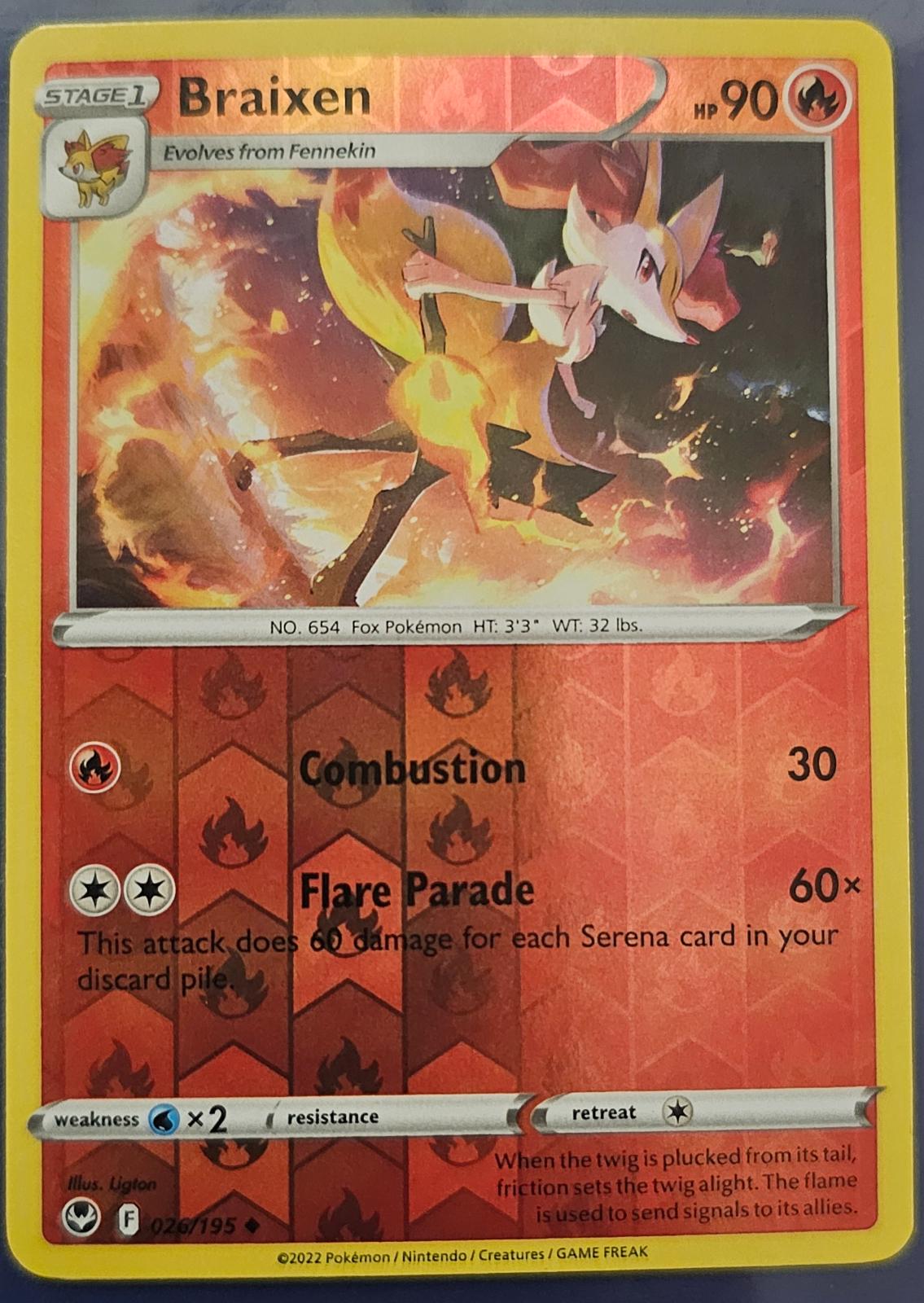 Braixen [Reverse Holo] #26 Prices | Pokemon Silver Tempest | Pokemon Cards