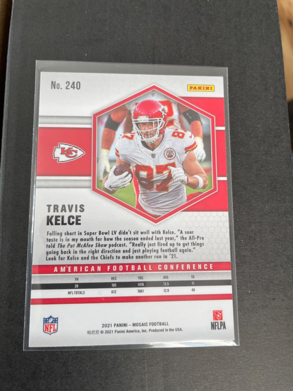 Travis Kelce #240 Prices | 2021 Panini Mosaic | Football Cards