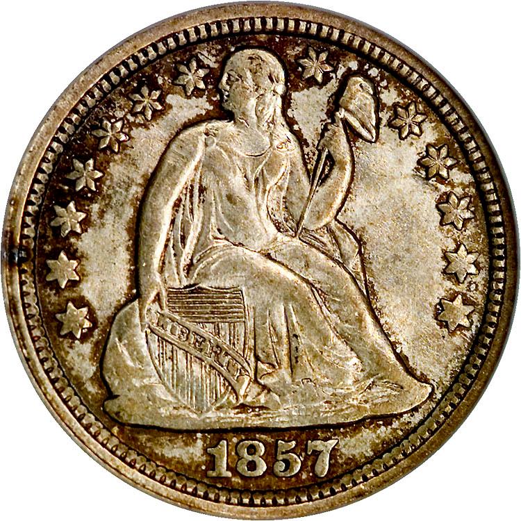 1857 Seated Liberty Dime Prices | Ungraded, NGC, PCGS Values