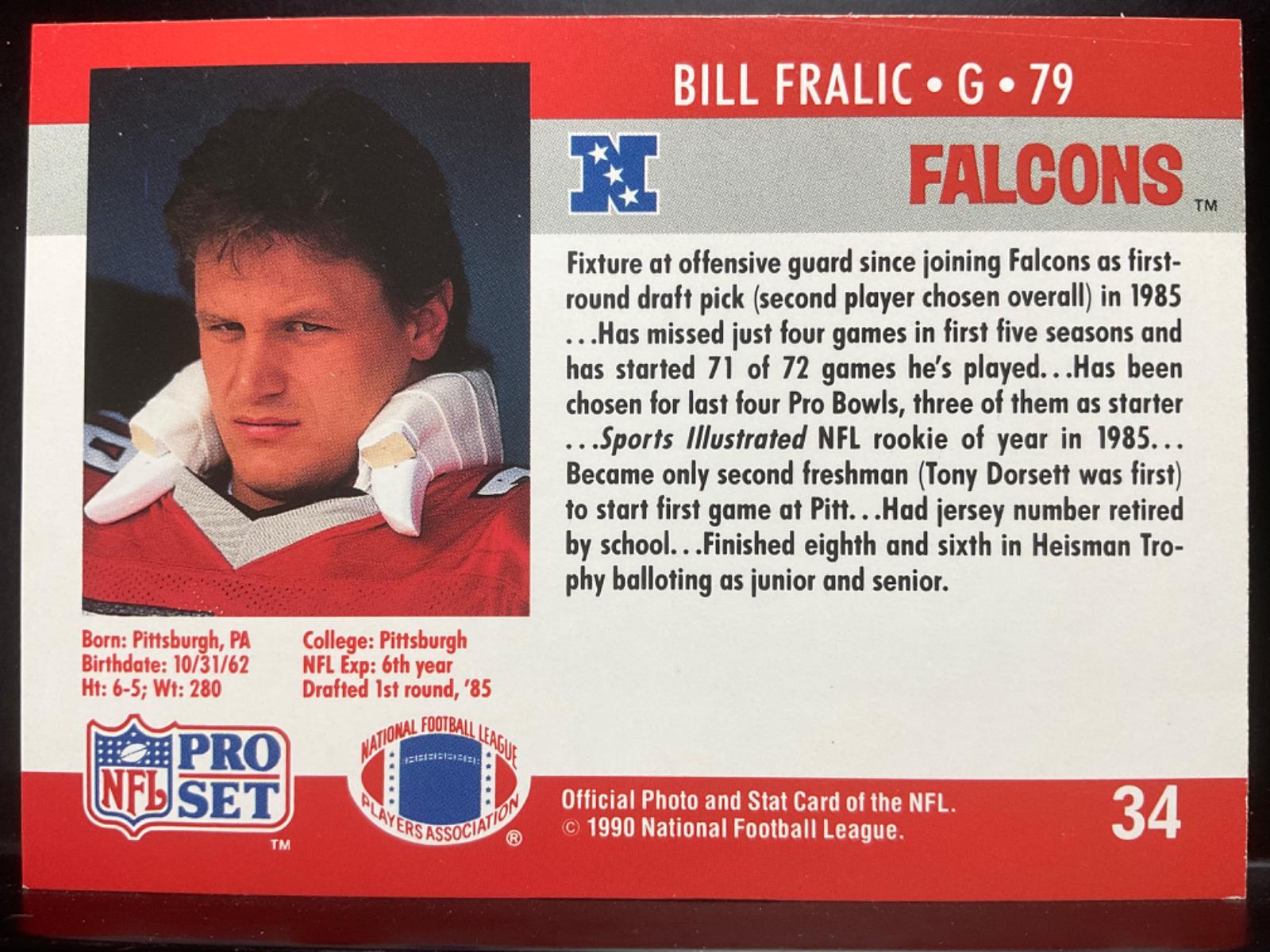 Bill Fralic #34 Prices | 1990 Pro Set | Football Cards