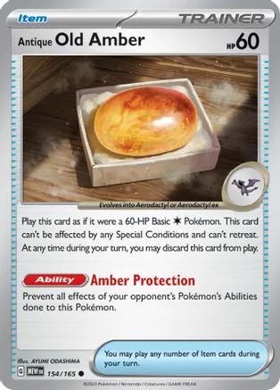 Antique Old Amber #154 Prices | Pokemon Scarlet & Violet 151 | Pokemon ...