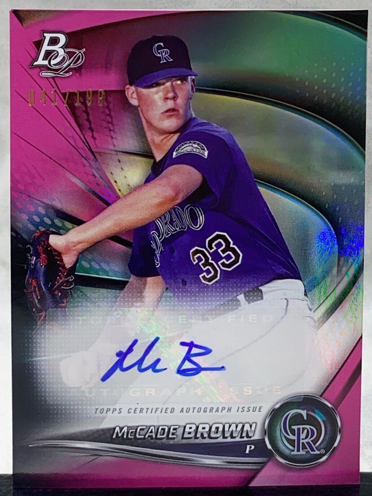 McCade Brown [Pink Autograph] | Ungraded | 2022 Bowman Platinum Top ...
