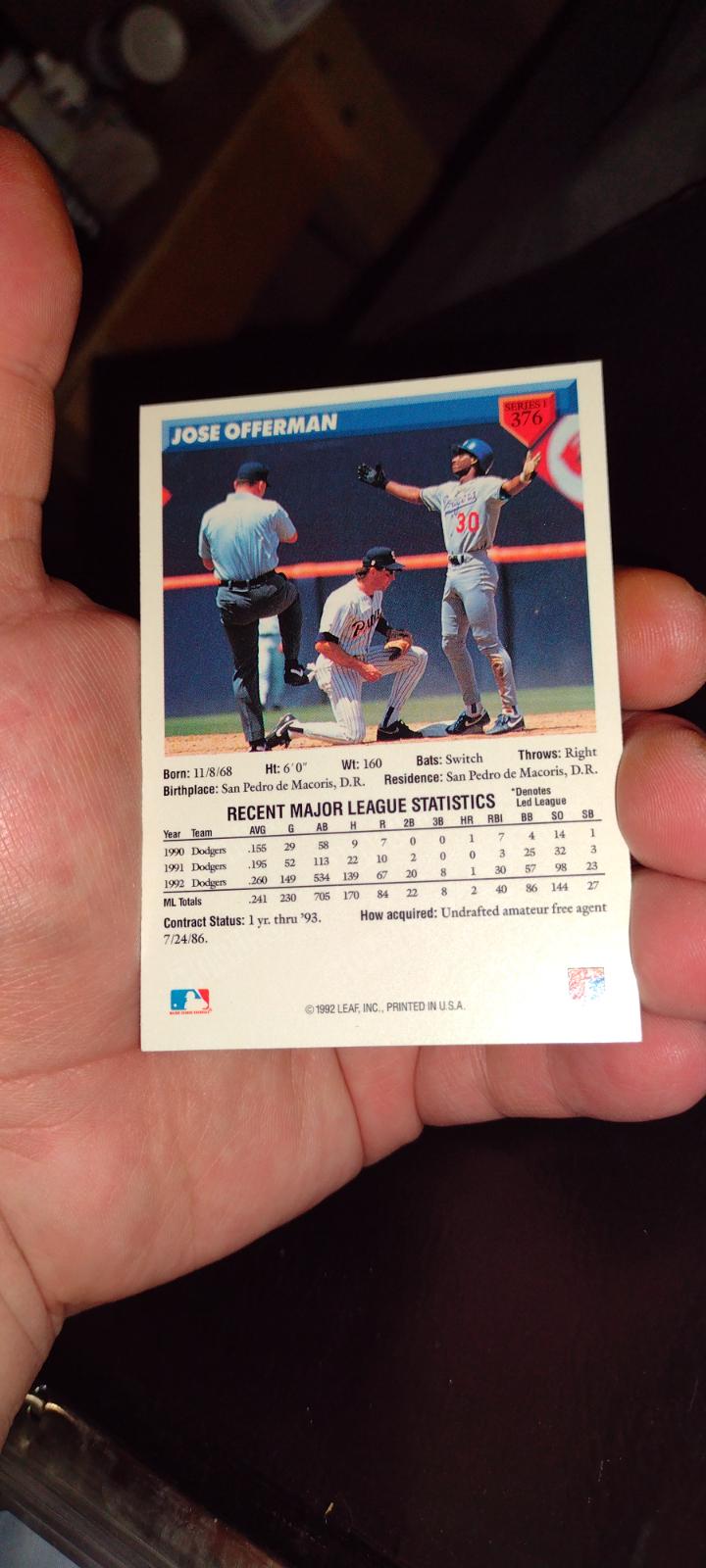 Jose Offerman #376 Prices | 1993 Donruss | Baseball Cards
