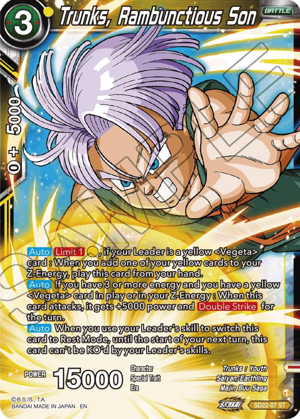 Trunks, Rambunctious Son SD22-07 Prices | Dragon Ball Super Power ...