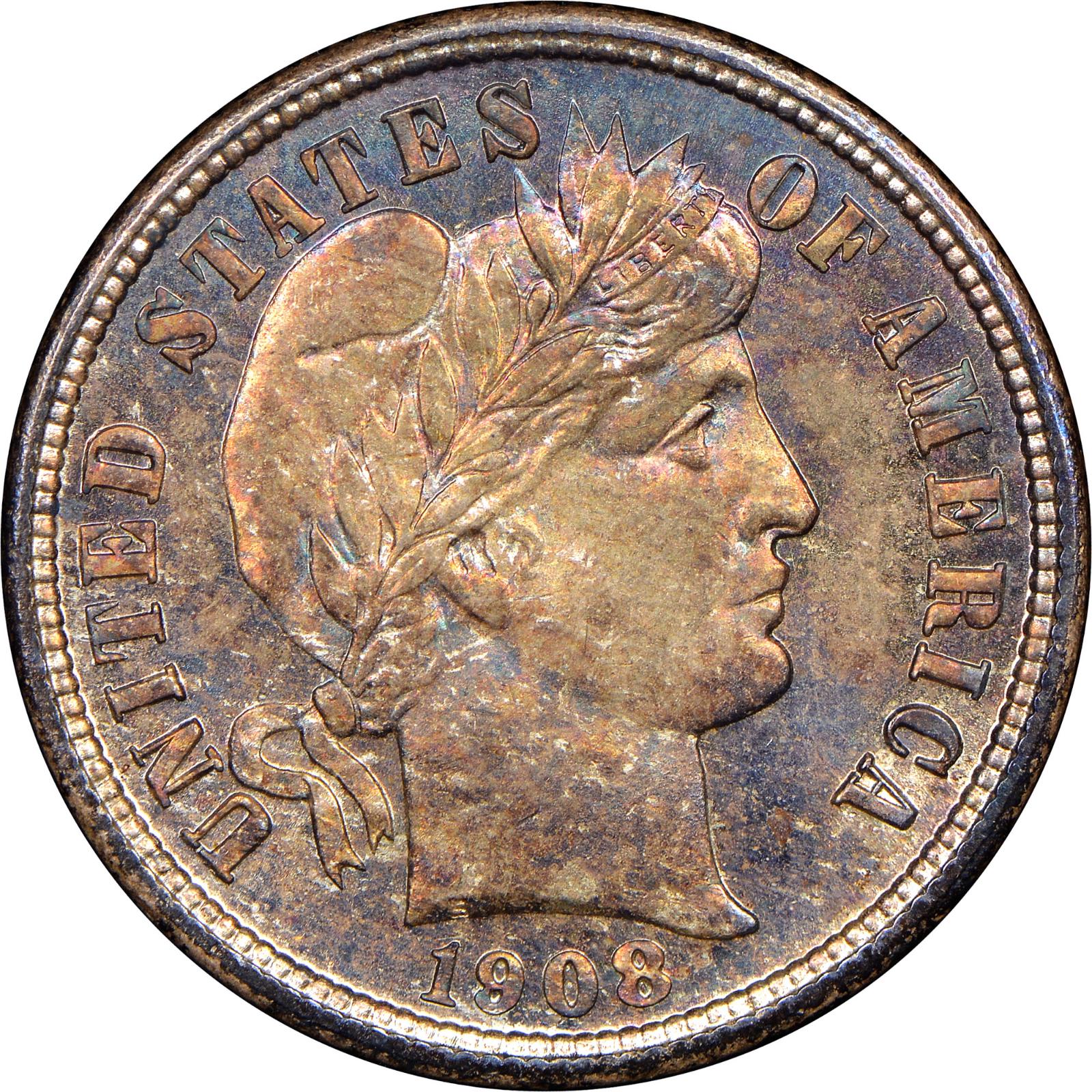 1908 D Barber Dime Prices | Ungraded, NGC, PCGS Values