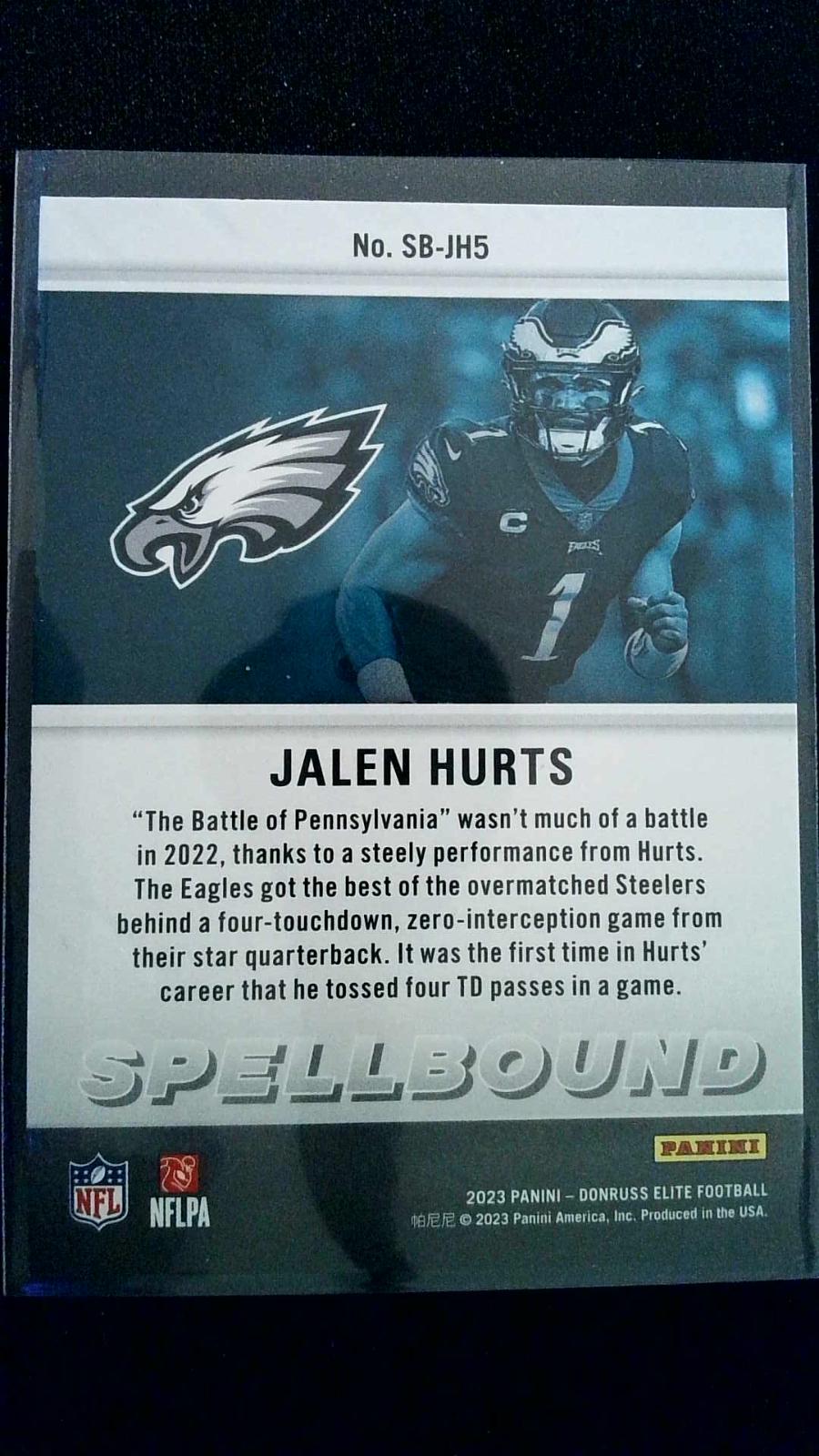 Jalen Hurts [Green] #SB-JH5 Prices | 2023 Panini Donruss Elite ...