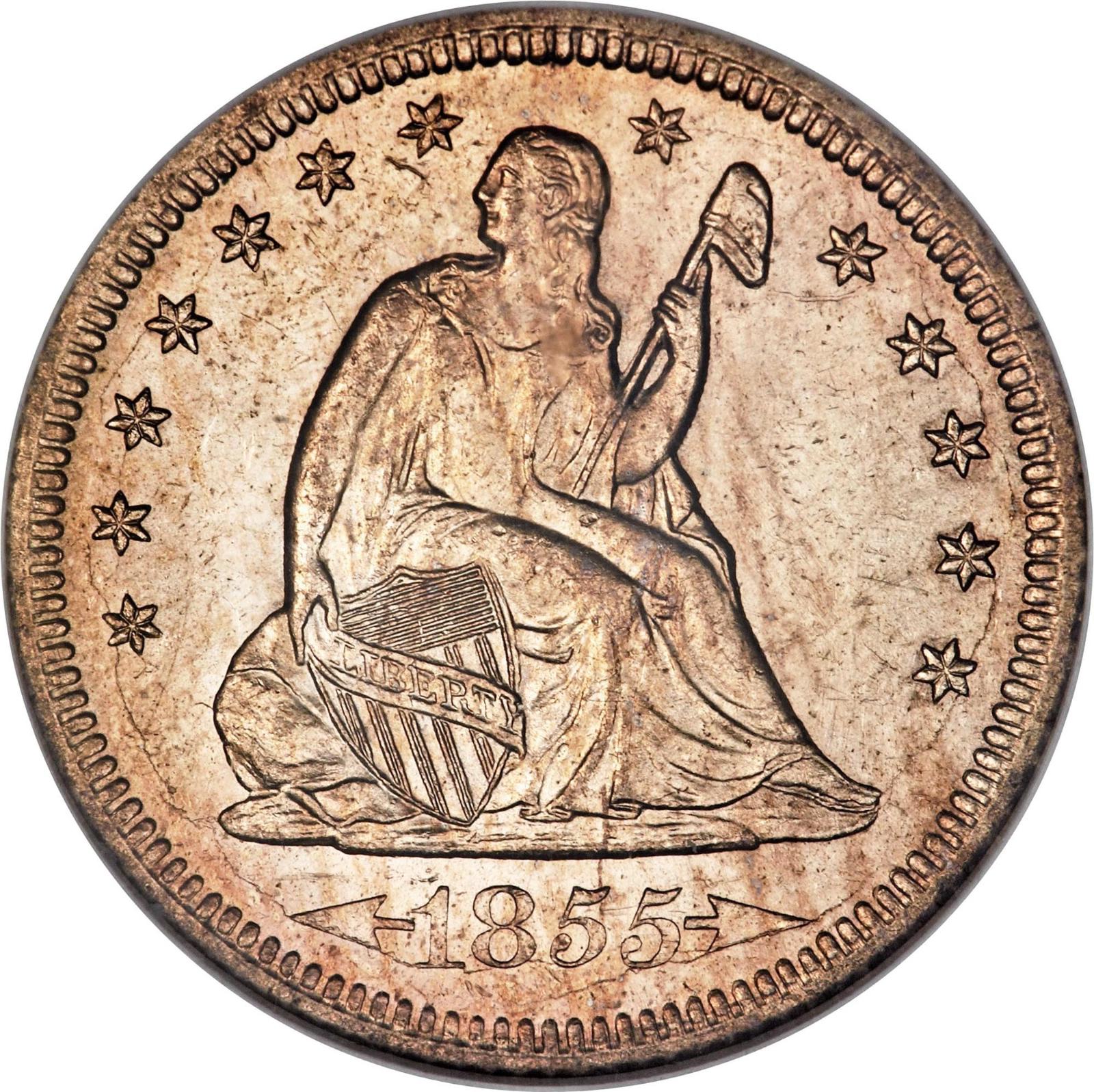 1855 [ARROWS PROOF] Seated Liberty Quarter Prices | Ungraded, NGC, PCGS ...