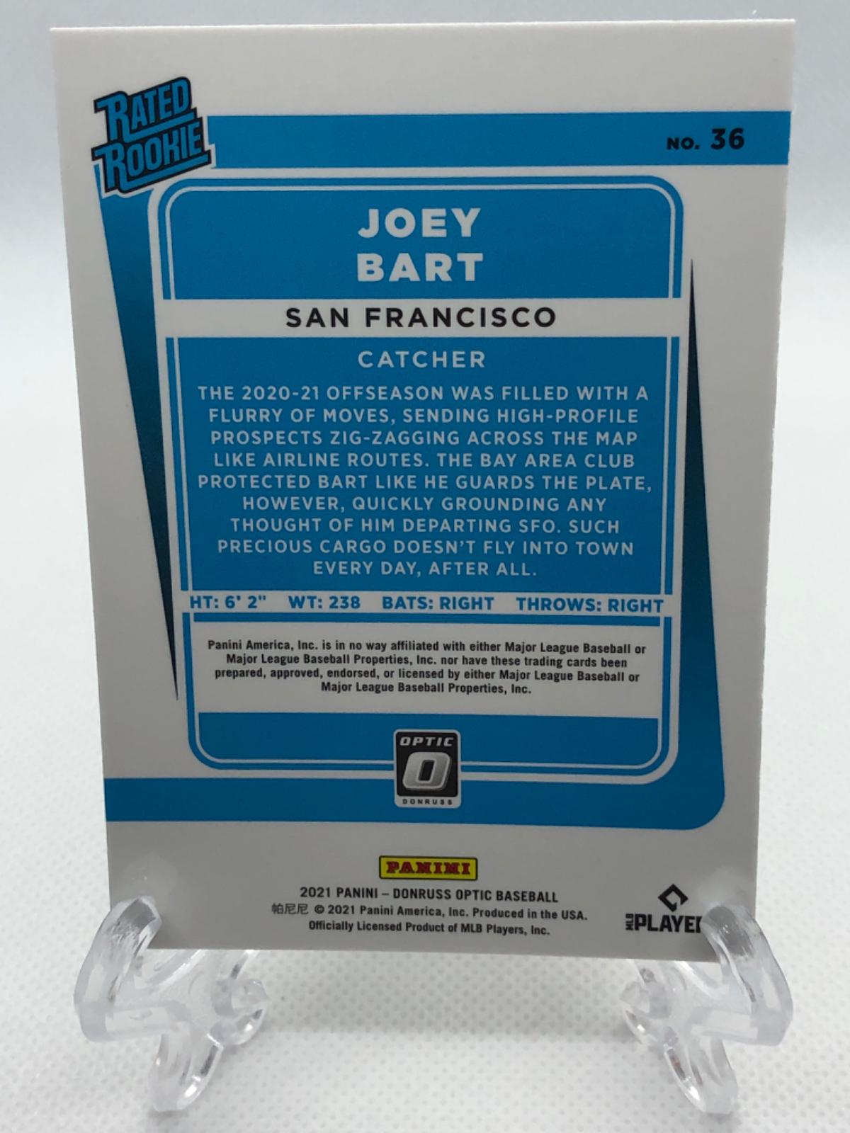 Joey Bart #36 Prices [Rookie] | 2021 Panini Donruss Optic | Baseball Cards