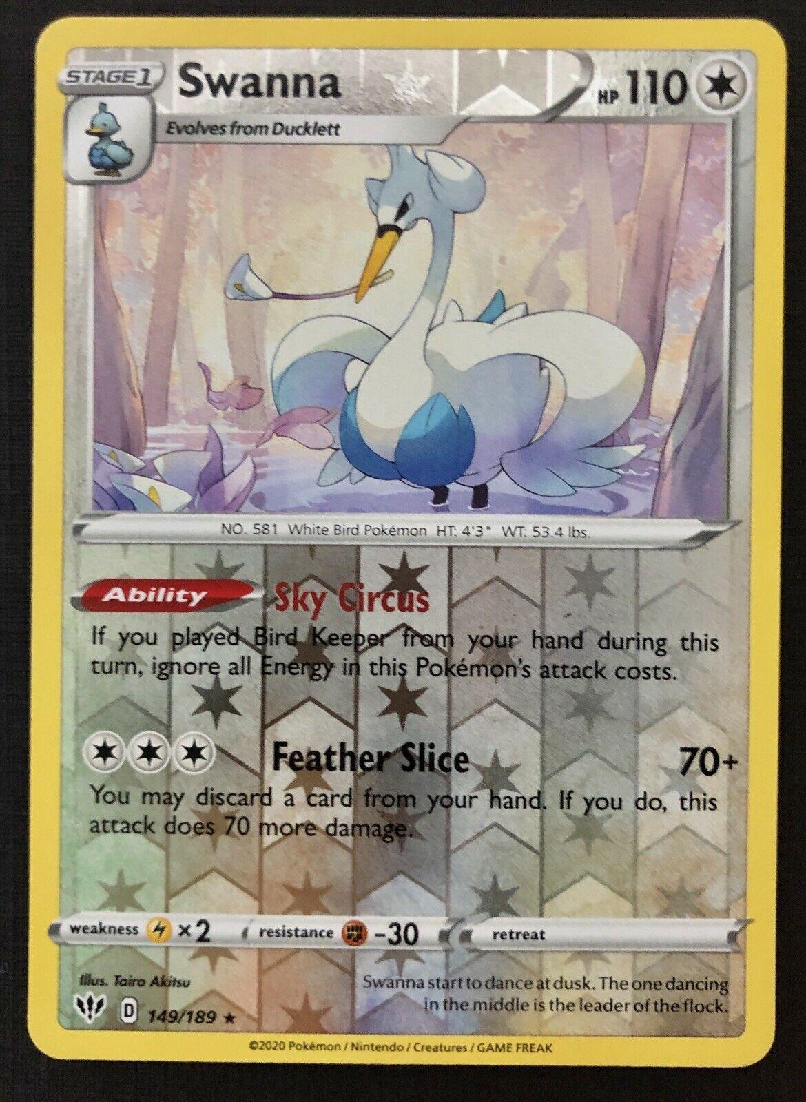 Swanna [Reverse Holo] #149 Prices | Pokemon Darkness Ablaze | Pokemon Cards