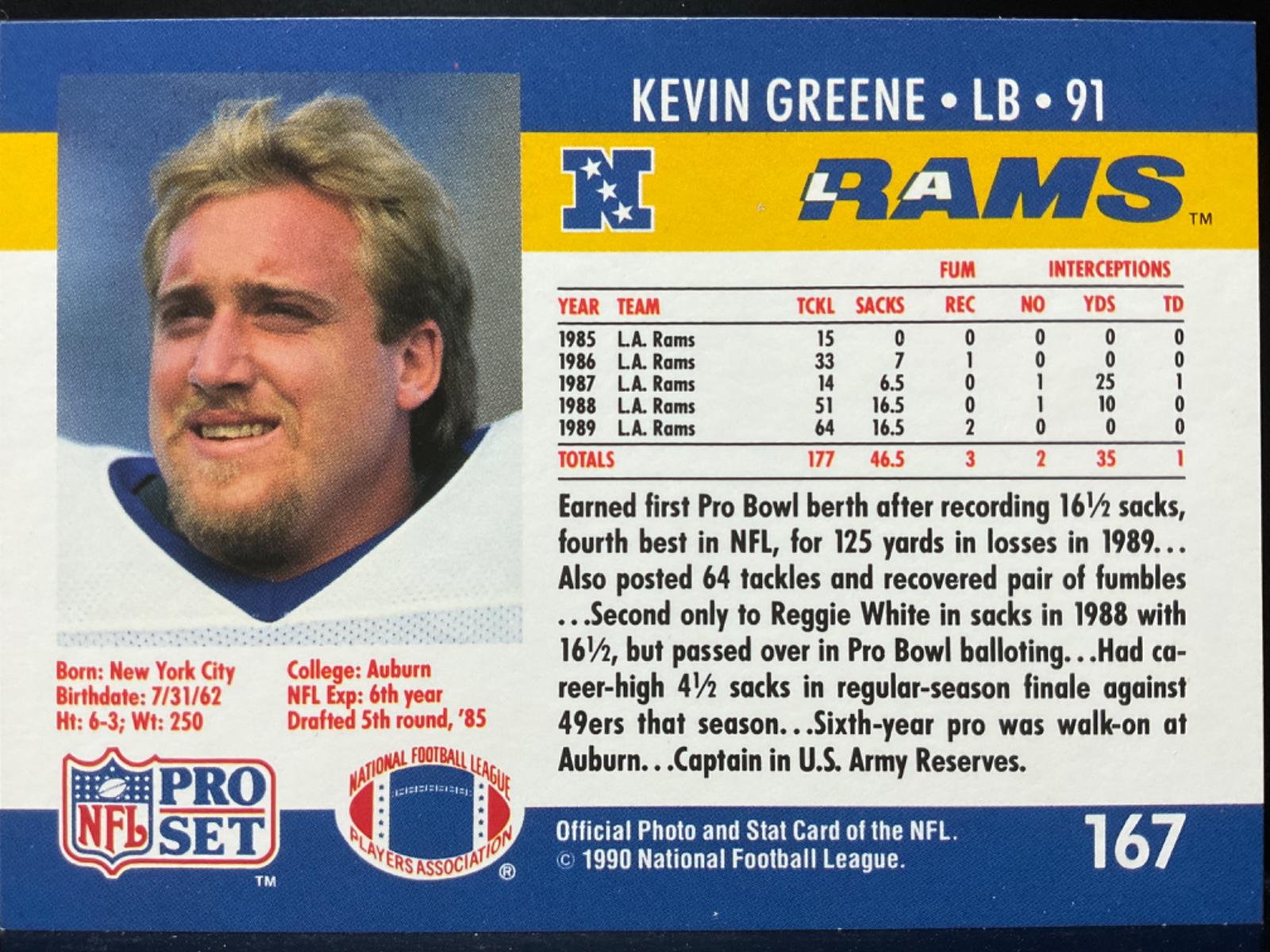 Kevin Greene #167 Prices | 1990 Pro Set | Football Cards