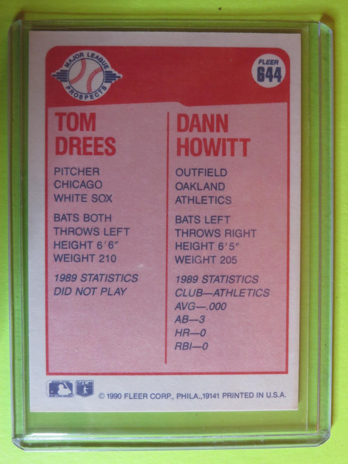 T Drees, D Howitt #644 Prices [Rookie] | 1990 Fleer | Baseball Cards