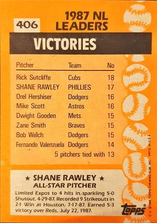 Shane Rawley #406 Prices | 1988 Topps | Baseball Cards