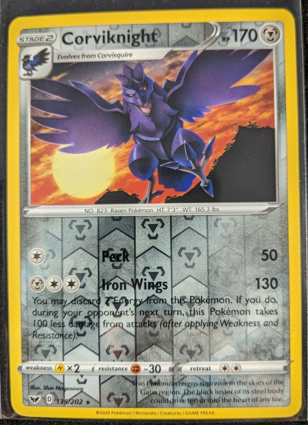 Corviknight [Reverse Holo] #135 Prices | Pokemon Sword & Shield | Pokemon Cards