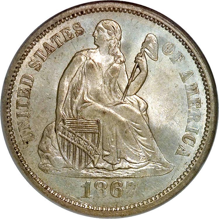 1867 S Seated Liberty Dime Prices | Ungraded, NGC, PCGS Values