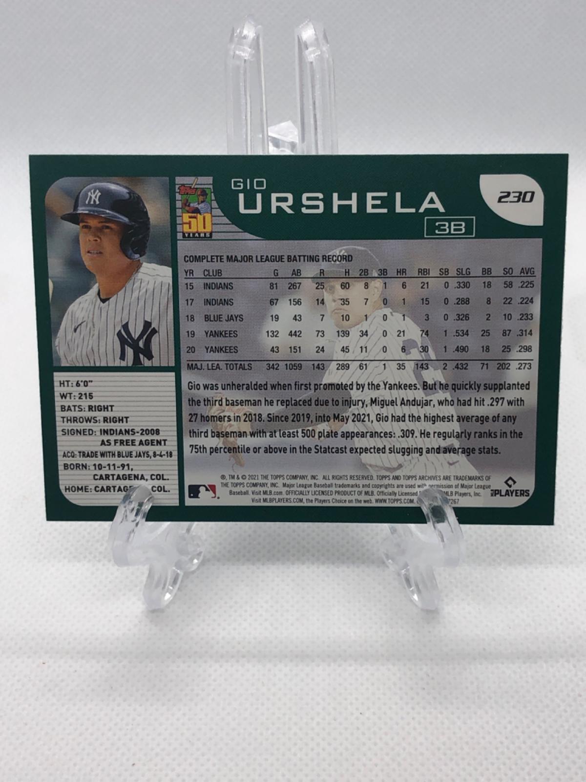 Gio Urshela #230 Prices | 2021 Topps Archives | Baseball Cards