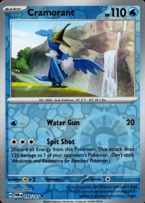 Cramorant [Reverse Holo] #58 Prices | Pokemon Twilight Masquerade ...