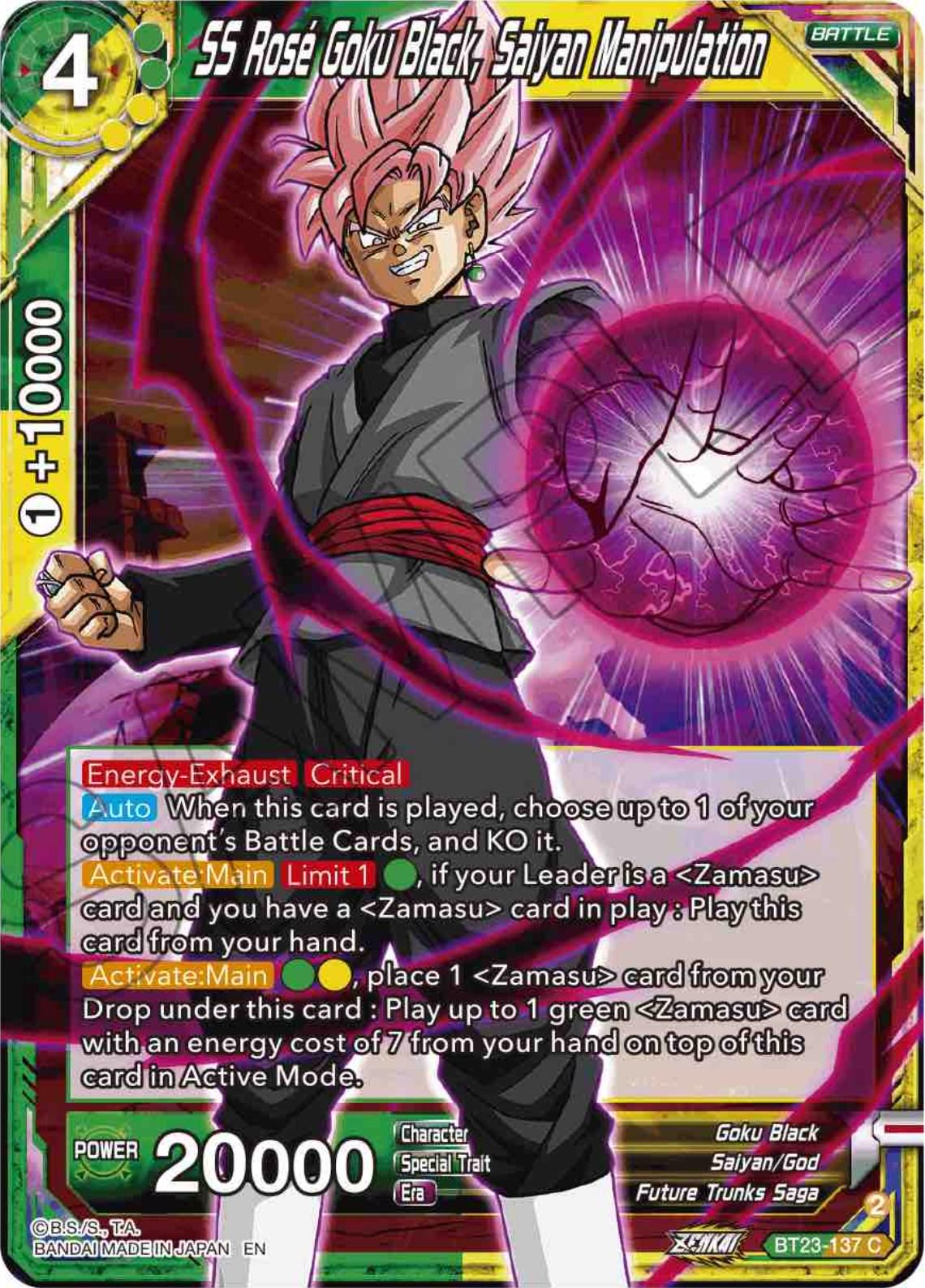 SS Rose Goku Black, Saiyan Manipulation BT23-137 Prijzen | Dragon Ball ...