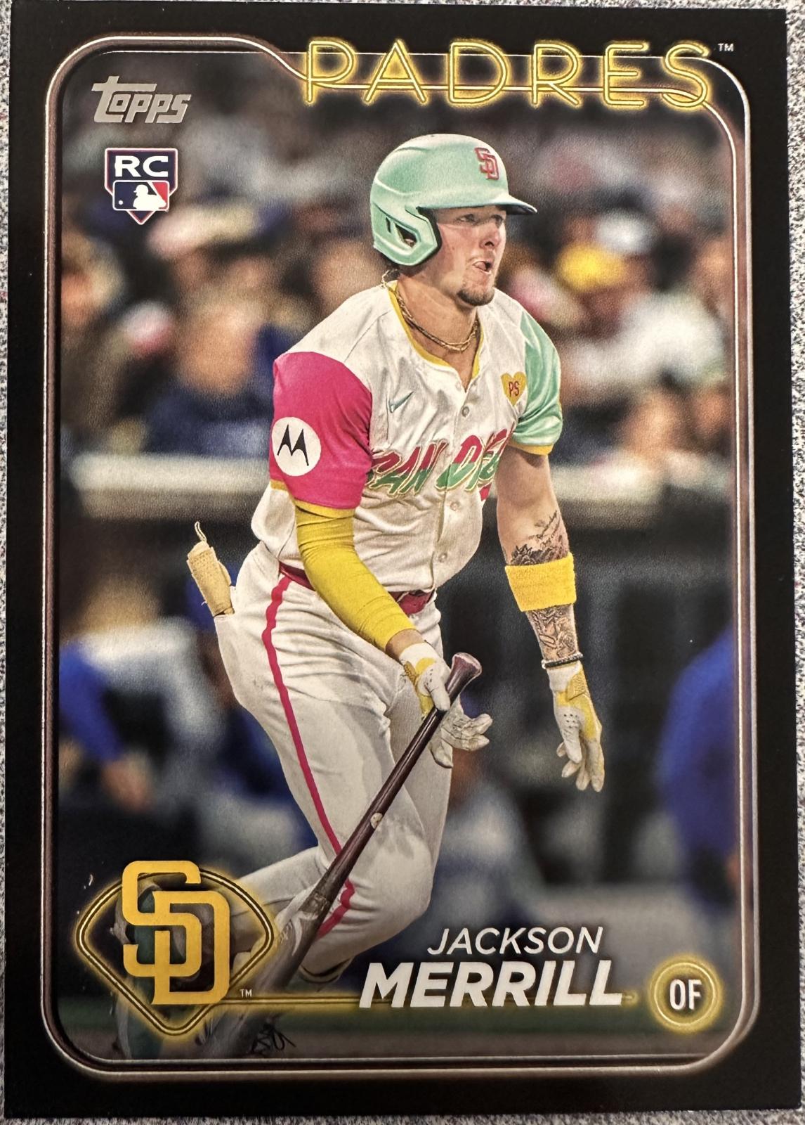 Jackson Merrill [Black] #US210 Prices [Rookie] | 2024 Topps Update ...
