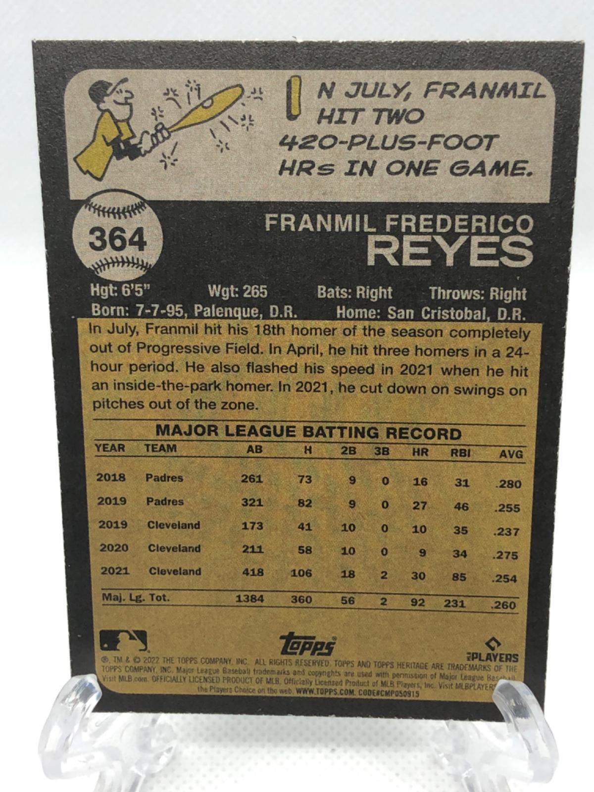 Franmil Reyes #364 Prices | 2022 Topps Heritage | Baseball Cards