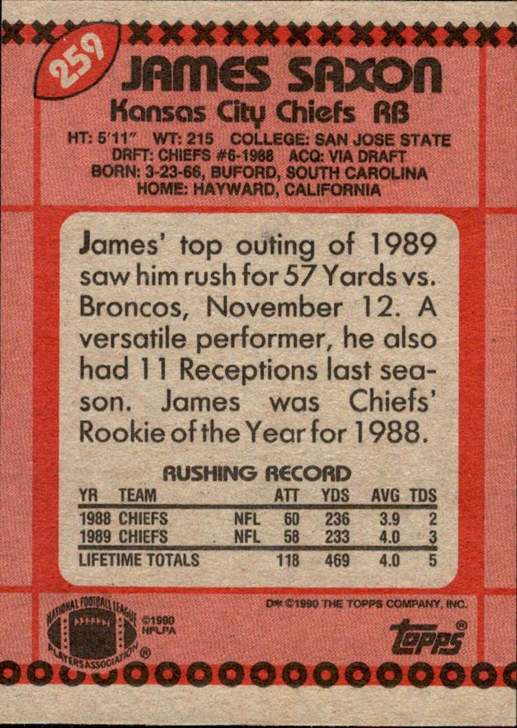 James Saxon #259 Prices | 1990 Topps | Football Cards
