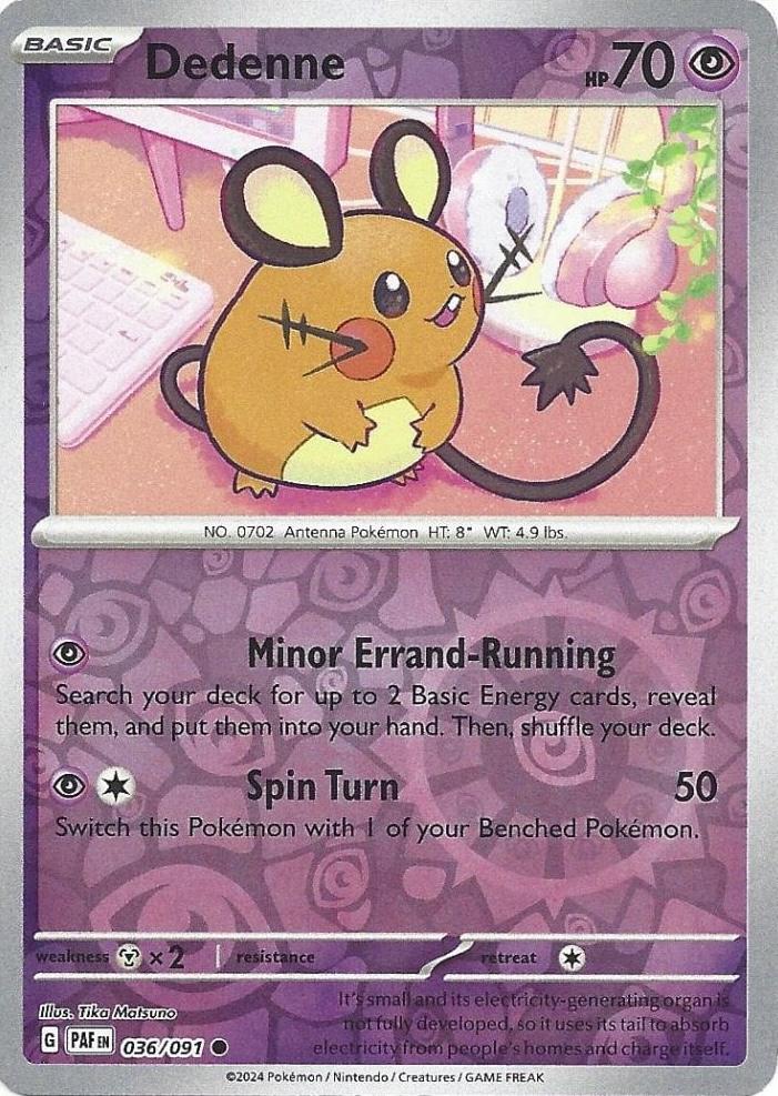 Dedenne [Reverse Holo] #36 Prices | Pokemon Paldean Fates | Pokemon Cards