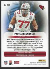 Paris Johnson Jr. #369 Prices [Rookie] | 2023 Panini Prestige ...