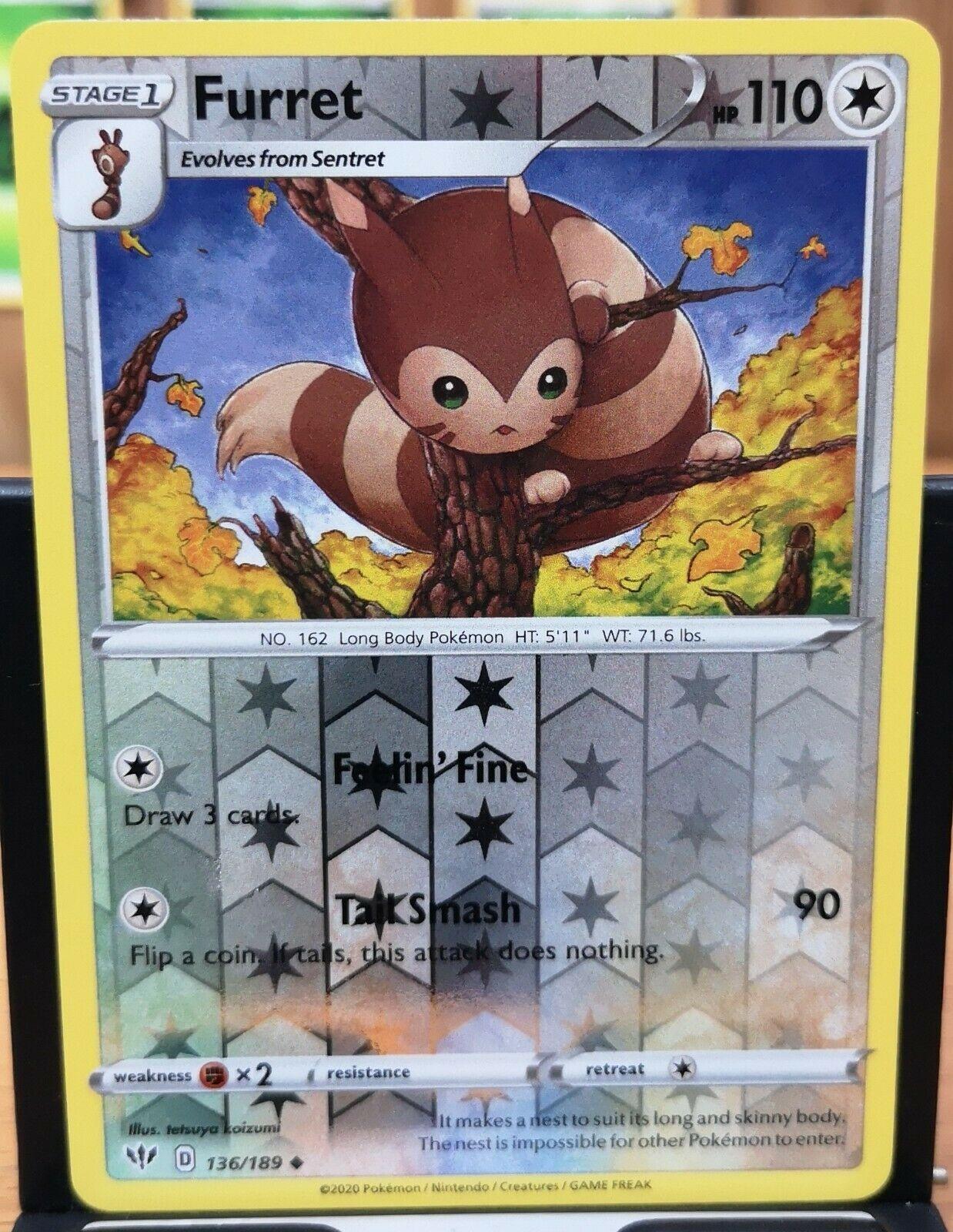 Furret [Reverse Holo] #136 Prices | Pokemon Darkness Ablaze | Pokemon Cards
