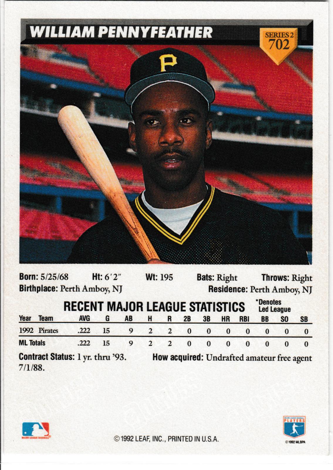 William Pennyfeather #702 Prices | 1993 Donruss | Baseball Cards