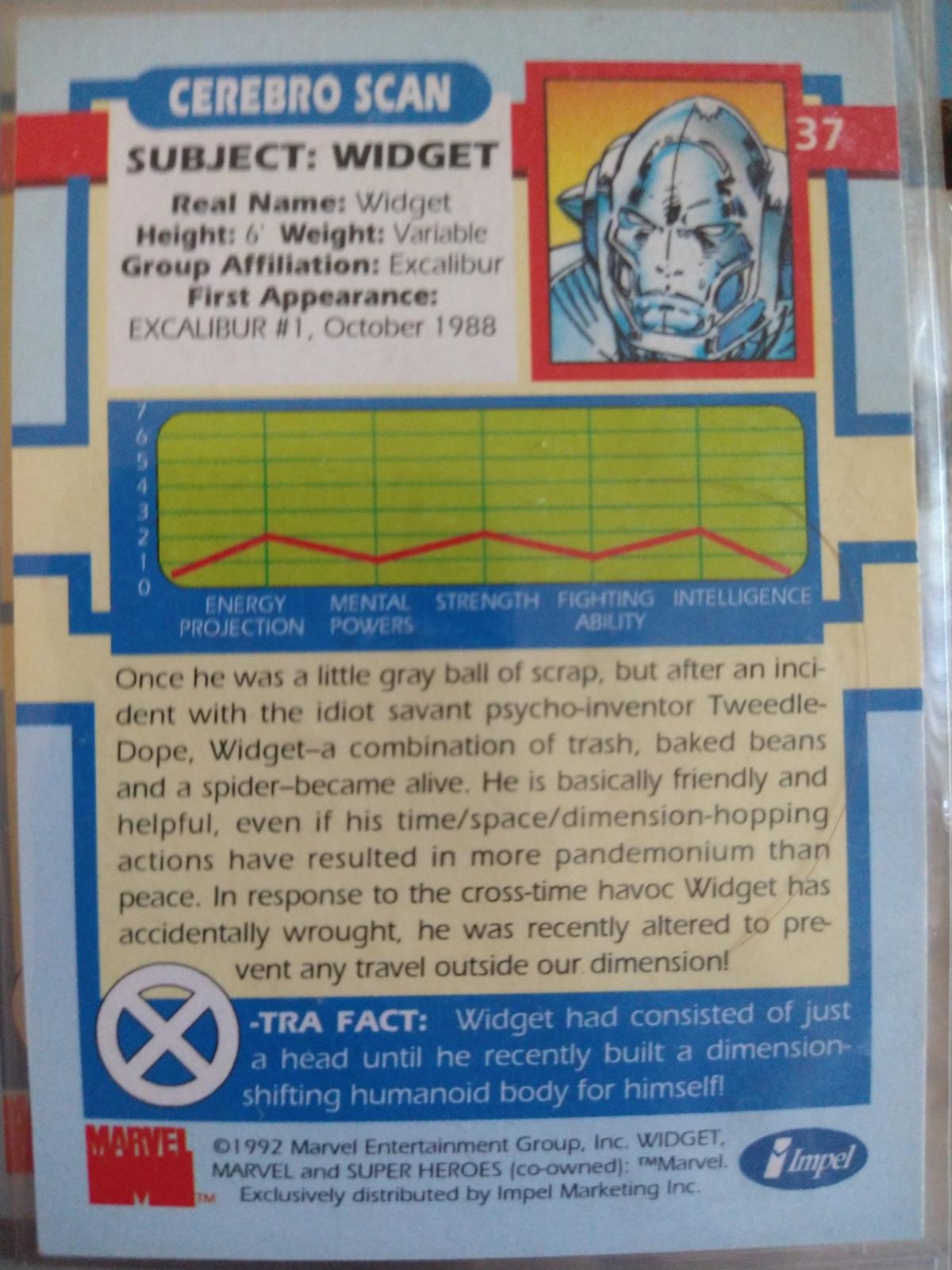 Widget #37 Prices | Marvel 1992 X-Men Series 1 | Marvel Cards