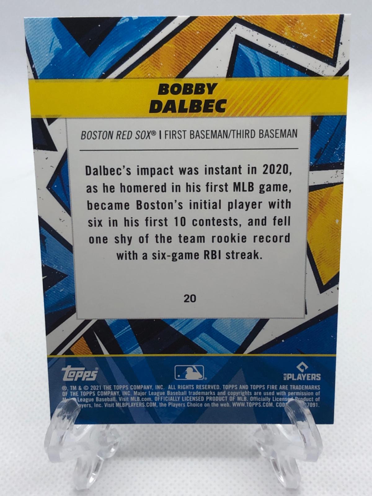 Bobby Dalbec #20 Prices | 2021 Topps Fire | Baseball Cards
