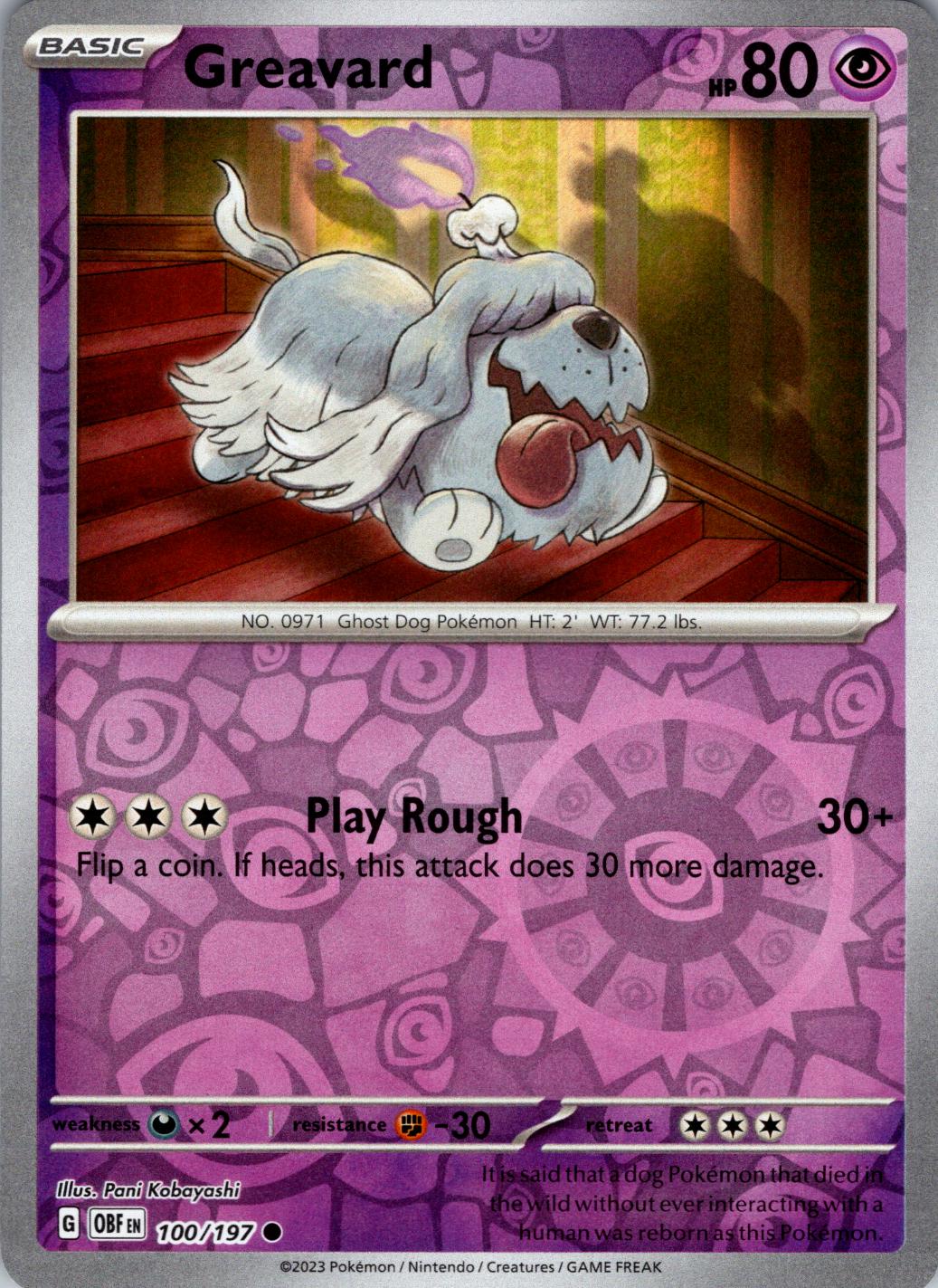 Greavard [Reverse Holo] #100 Prices | Pokemon Obsidian Flames | Pokemon ...