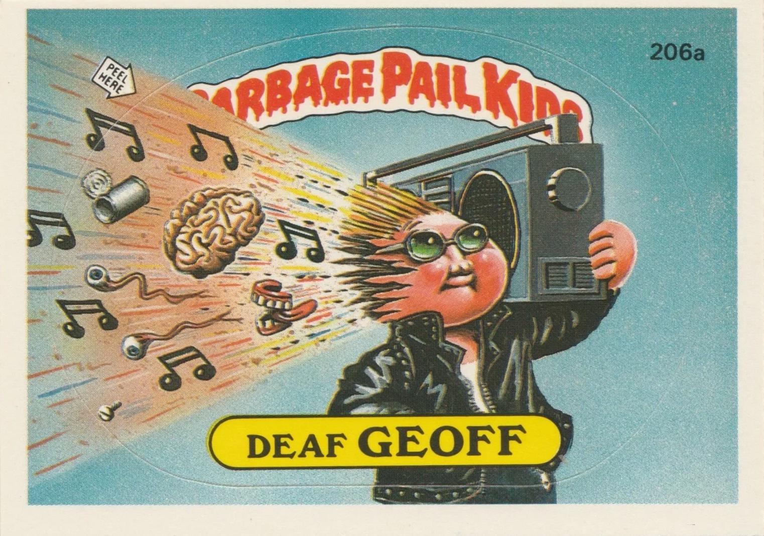 Deaf GEOFF #206a Prices | 1986 Garbage Pail Kids | GPK Cards